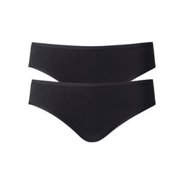 Slip Calida "Benefit Women", Damen, Gr. M (44/46), schwarz, Single Jersey, Obermaterial: 94% Baumwolle, 6% Elasthan, unifarben, normal, Unterhosen Slip, elastisch, Single Jersey-Qualität, weich, Basic