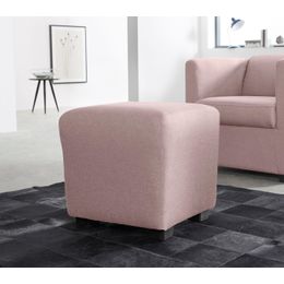 Hocker Home Affaire "Bob", rosa (flamingo), B:46cm H:43cm T:46cm, Luxus-Microfaser (92% Polyester, 8% Nylon);Struktur fein ( 100% Polyester);Struktur in Chenille-Optik (30% Polyester, 70% Polyacryl);Chenillestruktur (40% Polyester, 60% Polyacryl), Hocker, Polsterhocker