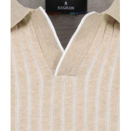 Rundhalspullover Ragman, Herren, Gr. 56, beige (beige, melange), 100% Baumwolle, Pullover Rundhalspullover