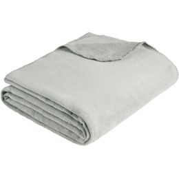 Wohndecke Ibena "Uni Decke Malaga", grau, B:150cm L:200cm, Baumwolle, Wohndecken, Wohndecke, unifarben