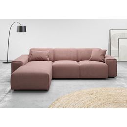 Ecksofa Home Affaire "Glimminge L-Form auch in Breitcord, Feincord + Easy care-Bezug", rosa (ros&eacute;), B:264cm H:71cm T:191cm, 95% Polyester, 5% Nylon, Sofas, Ecksofa, Breite 264, Zierkissen