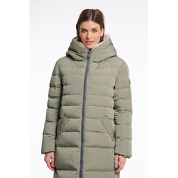 Rino & Pelle Steppmantel RINO & PELLE "KEILAFUR", Damen, Gr. 42, gr&uuml;n (gr&uuml;n ash), Web, Obermaterial: 100% Polyester. Futter: 100% Polyester, unifarben, normal knielang, M&auml;ntel Steppmantel, mit Kunstfellfutter