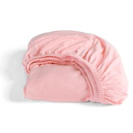 Spannbettlaken Cinderella "Jersey", rosa, B:120cm L:200cm, Jersey, Obermaterial: 100% Baumwolle, Bettlaken, Spannbettlaken, b&uuml;gel- und kn&ouml;tchenfrei, bis 25 cm H&ouml;he