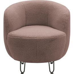 Sessel Home Affaire "Anjuli Lieferzeit nur 2 Wochen", rosa (altrosa), B:72cm H:72cm T:76cm, 100% Polyester, Sessel, Sessel, Runde Form, perfektes Einzelst&uuml;ck, Flausch oder Feinstruktur
