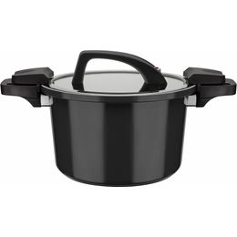 Dampfgartopf GSW "Gourmet Nero, Ø 24 cm, Fassungsvermögen 6 Liter", schwarz, Ø:24cm, Töpfe, Dampfkochtopf, Induktion