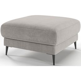 Polsterhocker Home Affaire "Downtown", grau (hellgrau), B:80cm H:44cm T:80cm, 100% Polyester, Hocker, Polsterhocker, passend zur Serie, auch in Cord