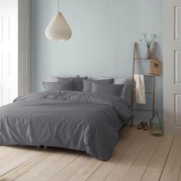 Bettw&auml;sche Cinderella "Morning", grau (antrazit), B/L: 200cm x 200cm, Flanell, B/L: 80cm x 80cm, 2 Stk., Flanell, Obermaterial: 100% Baumwolle, Bettw&auml;sche, Bettw&auml;sche, Cinderella
