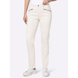 Bequeme Jeans Heine, Herren, Gr. 50, Normalgr&ouml;&szlig;en, ecru, 81% Baumwolle, 17% Polyester, 2% Elasthan, unifarben, lang, Jeans
