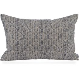 HOCK Dekokissen H.O.C.K. "Anny", grau (anthrazit, grau, gebl&uuml;mt), B:60cm H:10cm L:40cm, Obermaterial: 52% Baumwolle, 48% Polyester. F&uuml;llung: 100% Polyester, Dekokissen_Sitzkissen_Kissenh&uuml;llen, Sofakissen inkl. F&uuml;llung, 50x30cm, Dekokissen Blumen, floral, gr&uuml;n