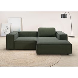 Ecksofa Home Affaire "Watertown, kompakte L-Form, 246 cm breite f&uuml;r kleinere R&auml;ume", gr&uuml;n (oliv), B:246cm H:68cm T:171cm, 95% Polyester, 5% Nylon, Sofas, Ecksofa, modernes Ecksofa mit Feincordbezug, platzsparend & bequem