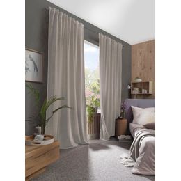 Gardine Home Wohnideen "WOLLY" Gr. 1, grau (taupe), B:135cm H:245cm, Chenille, Polyester, Gardinen, Gardine, THERMOSCHAL CHENILLE UNI "WOLLY"