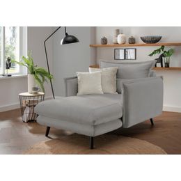 Loveseat Home Affaire "Lazio", grau (grau, blau), B:111cm H:101cm T:167cm, 90% Polyester, 5% Nylon, 5% Rayon, Sessel, moderner Sessel mit einer bequemen Polsterung, 2 Stk. Zierkissen