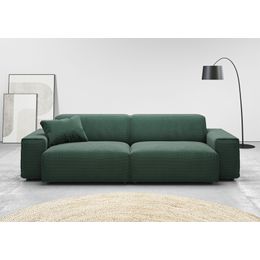 Big-Sofa Home Affaire "Glimminge auch in Breitcord, Feincord + Easy care-Bezug", gr&uuml;n, B:254cm H:71cm T:101cm, 95% Polyester, 5% Nylon, Sofas, Big-Sofa, besondere Kedern&auml;hte Zierkissen