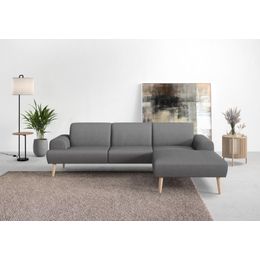 Ecksofa Home Affaire "Swift Scandic Design, Federkern f&uuml;r hohen Sitzkomfort, L-Form", grau, B:292cm H:83cm T:176cm, 100% Polyester, Sofas, Ecksofa, Federkern-Polsterung, B/T/H: 292/83/176 cm