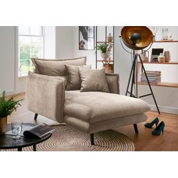 Loveseat Home Affaire "Lazio", braun (hellbraun), B:111cm H:101cm T:167cm, 100% Polyester, Sessel, moderner Sessel mit einer bequemen Polsterung, 2 Stk. Zierkissen