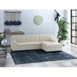 Ecksofa Home Affaire "Balme L-Form", beige, B:239cm H:75cm T:152cm, 95% Polyester, 5% Nylon, Sofas, Ecksofa, Inkl. Zierkissen, wahlweise mit Bettfunktion