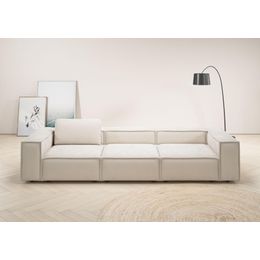 3,5-Sitzer Home Affaire "Watertown, modernes Big-Sofa XXL, 336 cm Breite, auch in Feincord", beige (nature), B:336cm H:68cm T:118cm, 94% Polyester, 6% Nylon, Sofas, Riesiges Designersofa mit viel Platz & weichen Bez&uuml;gen in Trendfarben