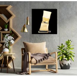 Acrylglasbild Bruno Banani "Flakon Parfum Bruno Banani - Acrylbilder mit Blattgold veredelt", gold (farbe bild(er): gold), B:90cm H:90cm, Bilder, Acrylglasbild, Goldveredelung, Handgearbeitet, Gerahmt, Edel