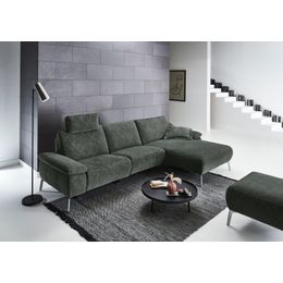Ecksofa Home Affaire "Bellini L-Form", grau (graphit), B:297cm H:85cm T:90cm, Chenille (59, 7% Polyester, 34, 4% Polyacryl, 5, 9% Viskose), Sofas, Ecksofa, teilmotorische Relaxfunktion an 1 Element, klappbare Armlehnen