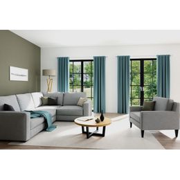Vorhang HOMING "Jolie" Gr. 1, blau (petrol), B:135cm H:245cm, Polyester, Gardinen, Fertigschal