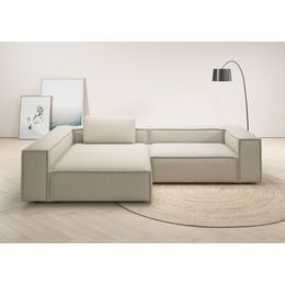 Ecksofa Home Affaire "Watertown, moderne XXL L-Form, 306 cm breit", beige (sand), B:306cm H:68cm T:191cm, 96% Polyester, 4% Nylon, Sofas, Ecksofa, Komfortabel mit tiefer Sitzfl&auml;che &ndash; ideal f&uuml;r gro&szlig;e Wohnr&auml;ume