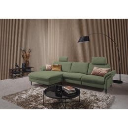 Ecksofa Home Affaire "Sarsina: mit Tonnentaschen-Federkern, perfekt zum Entspannen L-Form", gr&uuml;n (oliv), B:272cm H:85cm T:182cm, 95% Polyester, 5% Nylon, Sofas, Ecksofa, inklusive 1 motorischen Relaxfunktion mit Herz-Waage-Beschlag