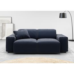 2-Sitzer Home Affaire "Glimminge auch in Breitcord + Feincord + Easy care-Bezug", blau (dunkelblau), B:194cm H:71cm T:101cm, 100% Polyester, Sofas, besondere Kedern&auml;hte,, Zierkissen