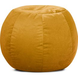 Sitzsack MAGMA HEIMTEX "Plump MARLA", gelb (senf), B:75cm H:50cm, Bezug: 100% Polyester, Sitzs&auml;cke, Sitzsack