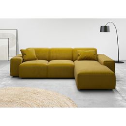 Ecksofa Home Affaire "Glimminge L-Form auch in Breitcord, Feincord + Easy care-Bezug", gr&uuml;n (pistazie), B:264cm H:71cm T:191cm, 95% Polyester, 5% Nylon, Sofas, Ecksofa, Breite 264, Zierkissen