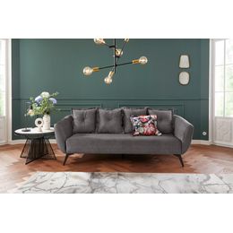 3-Sitzer Home Affaire "Baggio", schwarz (asche), B:236cm H:80cm T:103cm, Sofas, Zierkissen inklusive