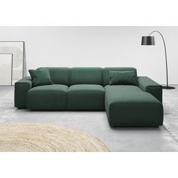 Ecksofa Home Affaire "Glimminge L-Form auch in Breitcord, Feincord + Easy care-Bezug", gr&uuml;n, B:264cm H:71cm T:191cm, 95% Polyester, 5% Nylon, Sofas, Ecksofa, Breite 264, Zierkissen