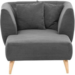 Loveseat Home Affaire "Colori", grau, B:108cm H:84cm T:155cm, 100% Polyester, Sessel
