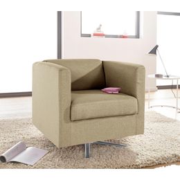 Sessel Home Affaire "Bob Drehsessel, Clubsessel und Cocktailsessel - alles passt", beige, B:72cm H:71cm T:75cm, Feinstruktur weich (92% Polyester, 8% Nylon);Struktur fein ( 100% Polyester);Struktur (30% Polyester, 70% Polyacryl);Struktur grob (40% Polyester, 60% Polyacryl), Sessel, Sessel, drehbar mit Sternfuß