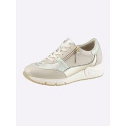 Sneaker Casual Looks, Damen, Gr. 36, elfenbein, Lederimitat, Veloursleder, Schuhe Sneaker