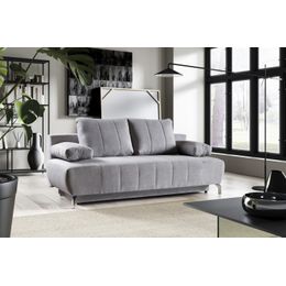 Schlafsofa WERK2 "Troya Bettsofa mit Bettkasten und Federkern, Breite 210cm", grau, B:210cm H:95cm T:95cm, 95% Polyester, 5% Nylon, Sofas, Schlafsofa, 2-Sitzer Sofa und Schlafcouch mit Federkern & Bettkasten