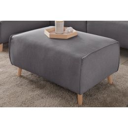 Hocker Home Affaire "Janek", schwarz (pepper), B:97cm H:47cm T:66cm, Struktur fein ( 100% Polyester);Struktur weich (92% Polyester, 8% Nylon);Struktur fein ( 100% Polyester), Hocker, Polsterhocker, mit Keder in scandinavischem Design