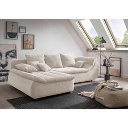 Ecksofa Home Affaire "Imola, bequem, aktuelle Steppung im Sitz, L-Form, Breite 270cm", beige, B:270cm H:90cm T:170cm, Microfaser PRIMABELLE (100% Polyester) / Struktur (82% Polyester, 9% Viscose, 7% Baumwolle, 2% Nylon);Kunstleder SOFTLUX / Struktur (82% Polyester, 9% Viscose, 7% Baumwolle, 2% Nylon), Sofas, Ecksofa, wahlweise mit Bettfunktion, OTTOs Choice, Topseller