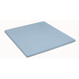 Spannbettlaken Cinderella "Jersey", blau (softblau), B:160cm, Jersey, Obermaterial: 100% Baumwolle, Bettlaken, Spannbettlaken, B&uuml;gel- und kn&ouml;tchenfrei