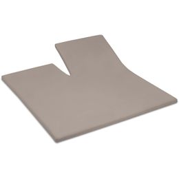 Spannbettlaken Cinderella "Doppeljersey", grau (taupe), B:160cm, Double-Jersey, Obermaterial: 100% Baumwolle, Bettlaken, Spannbettlaken, B&uuml;gel- und kn&ouml;tchenfrei, bis 15cm H&ouml;he