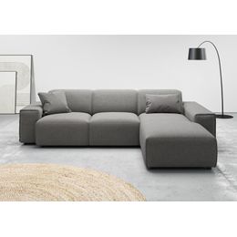 Ecksofa Home Affaire "Glimminge L-Form auch in Breitcord, Feincord + Easy care-Bezug", grau, B:264cm H:71cm T:191cm, 100% Polyester, Sofas, Ecksofa, Breite 264, Zierkissen
