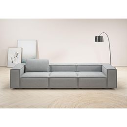 3,5-Sitzer Home Affaire "Watertown, modernes Big-Sofa XXL, 336 cm Breite, auch in Feincord", grau (light, grau), B:336cm H:68cm T:98cm, 100% Polyester, Sofas, Riesiges Designersofa mit viel Platz & weichen Bez&uuml;gen in Trendfarben