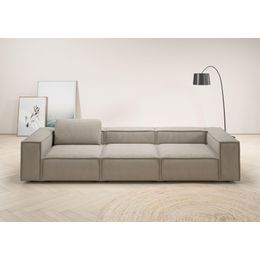 3,5-Sitzer Home Affaire "Watertown, modernes Big-Sofa XXL, 336 cm Breite, auch in Feincord", beige (sand), B:336cm H:68cm T:118cm, 95% Polyester, 5% Nylon, Sofas, Riesiges Designersofa mit viel Platz & weichen Bez&uuml;gen in Trendfarben