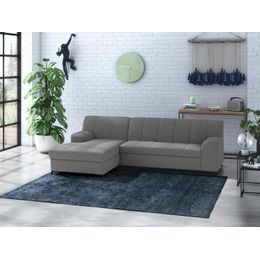 Ecksofa Home Affaire "Balme L-Form", grau (stone), B:239cm H:75cm T:152cm, 95% Polyester, 5% Nylon, Sofas, Ecksofa, Inkl. Zierkissen, wahlweise mit Bettfunktion