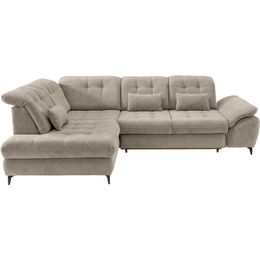 Wohnlandschaft Home Affaire "Delphino", taupe, B:288cm T:216cm, 100% Polyester, Sofas, Wohnlandschaft