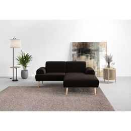 Ecksofa Home Affaire "Swift Scandic Design, komfortabler Federkern, Breite 192cm, L-Form", braun, B:192cm H:83cm T:176cm, 100% Polyester, Sofas, Ecksofa, Federkern-Polsterung, B/T/H: 192/83/176 cm