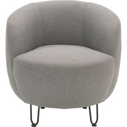 Sessel Home Affaire "Anjuli Lieferzeit nur 2 Wochen", grau (hellgrau), B:72cm H:72cm T:76cm, 100% Polyester, Sessel, Sessel, Runde Form, perfektes Einzelst&uuml;ck, Flausch oder Feinstruktur