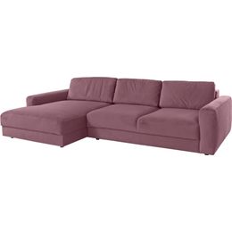 Ecksofa Home Affaire "Bloomfield, elegant, viel Platz, Mega Couch, Breite 303cm, L-Form", rosa (altrosa), B:303cm H:84cm T:176cm, 100% Polyester, Sofas, Ecksofa, extra tiefe Sitzfl&auml;che, wahlweise mit Sitztiefenverstellung
