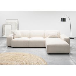 Ecksofa Home Affaire "Glimminge auch in Breitcord, Feincord, Boucl&eacute; + Easy care-Bezug", wei&szlig;, B:294cm H:71cm T:191cm, 95% Polyester, 5% Nylon, Sofas, Ecksofa, L-Form, Breite 294, Zierkissen