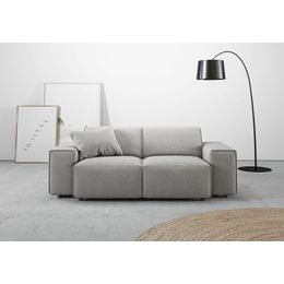 2-Sitzer Home Affaire "Glimminge auch in Breitcord + Feincord + Easy care-Bezug", grau (light grau), B:194cm H:71cm T:101cm, 100% Polyester, Sofas, besondere Kedern&auml;hte,, Zierkissen