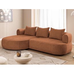 Ecksofa Home Affaire, B:257cm H:78cm T:159cmterra, 100% Polyester, Wohnzimmer, Sofas, "LUSSAC L-Form Design-Sofa mit Zierkissen, Maße B/T/H: